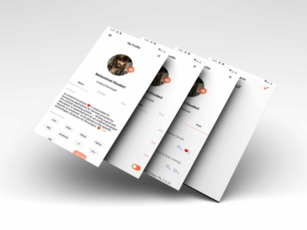 Eximious Profile UI Design in Android Studio + Source Code – Material UiUx