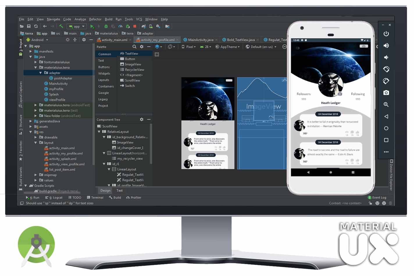 free templates xml Profile download - Android Source code – Material UiUx
