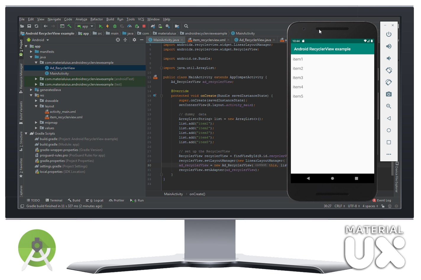 Android RecyclerView example – Material UiUx